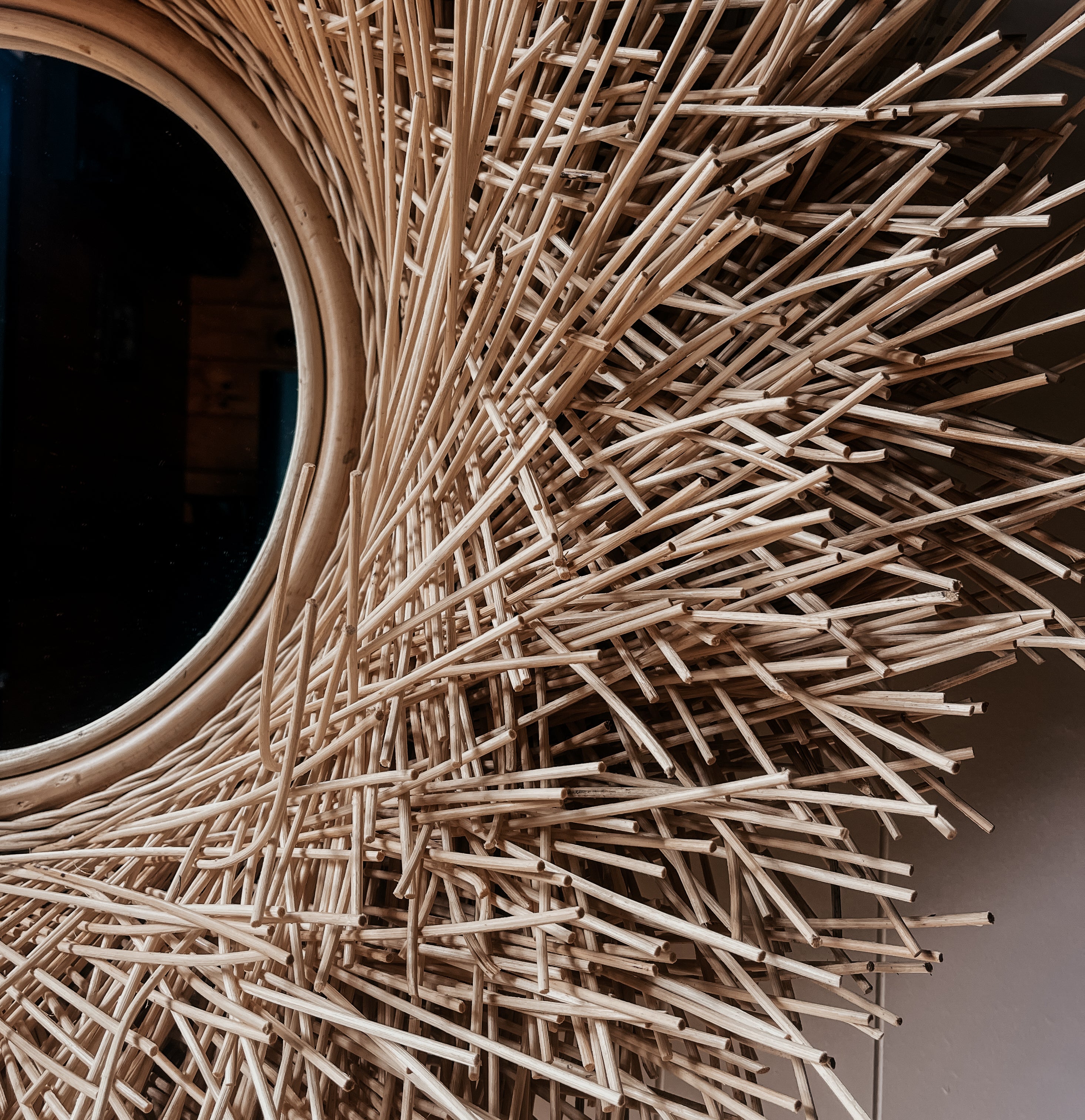 Rattan NEST Wall Mirror – Boho Bara